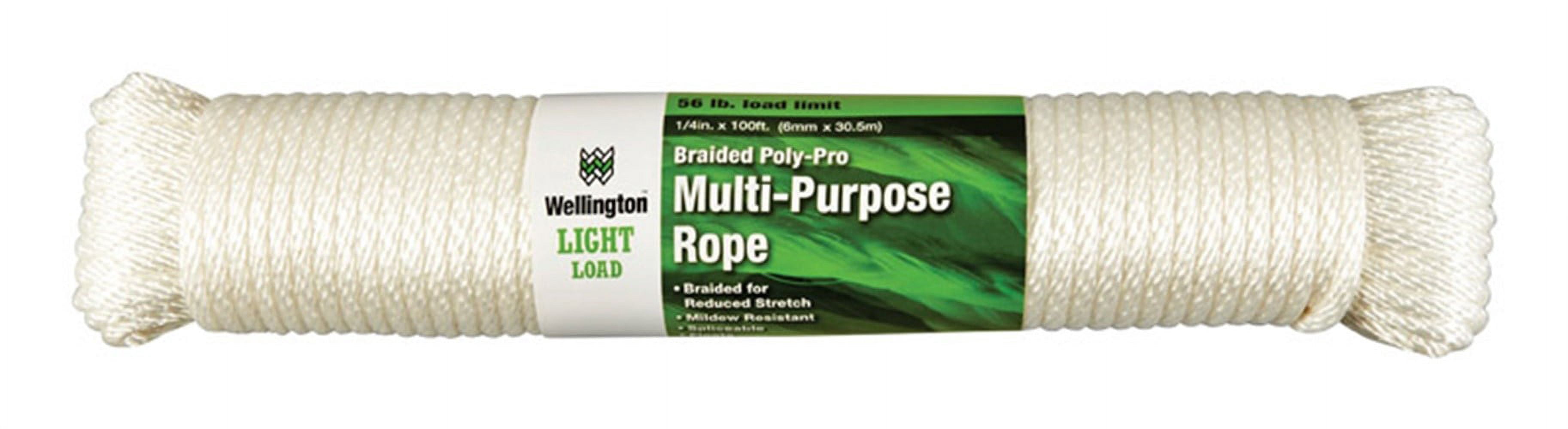 Wellington 11404 Rope with Reel, 1/4 in Dia, 100 ft L, #8, 56 lb ...