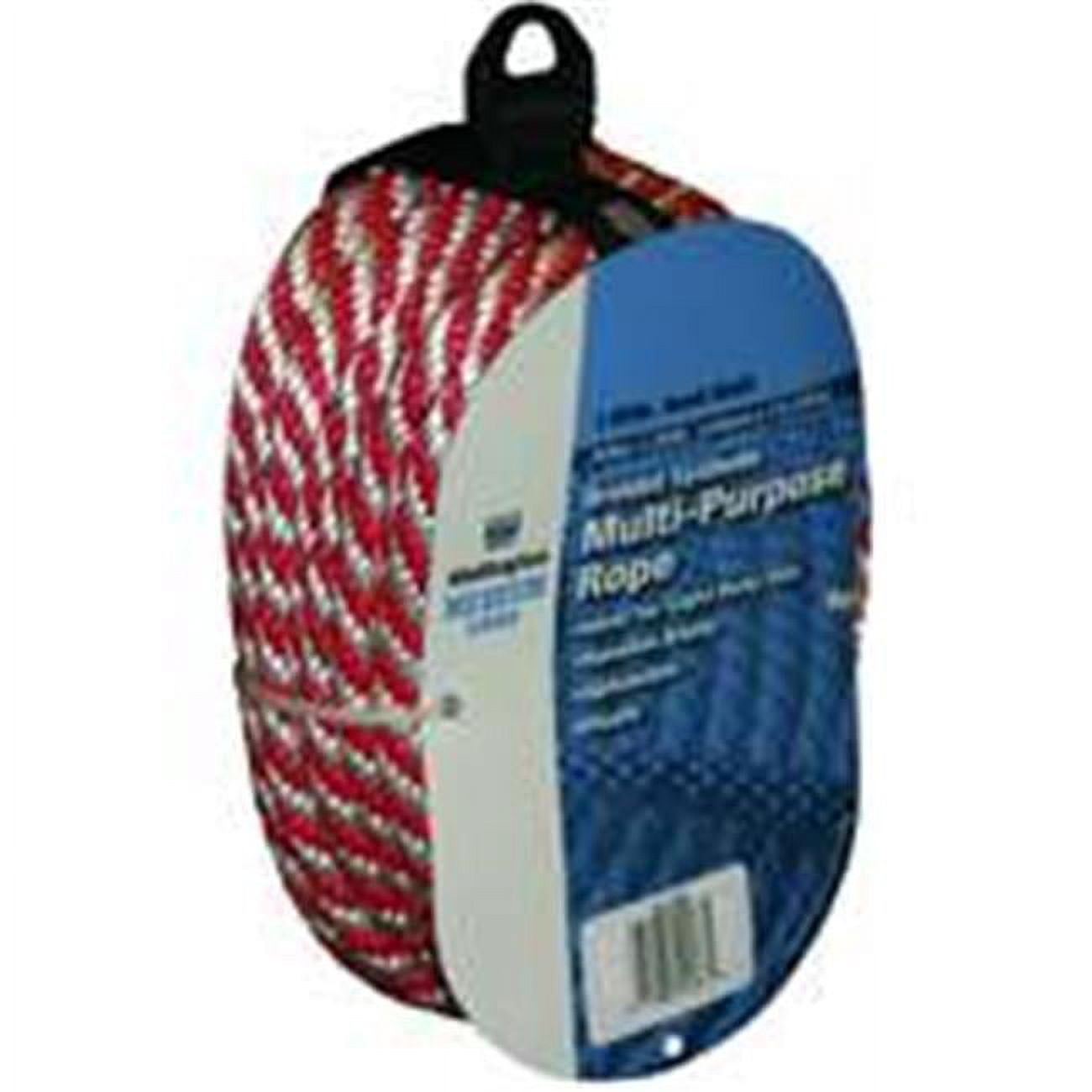 Wellington Cordage 44166 3/8-Inch x 50-Ft. Red & White Derby Rope ...