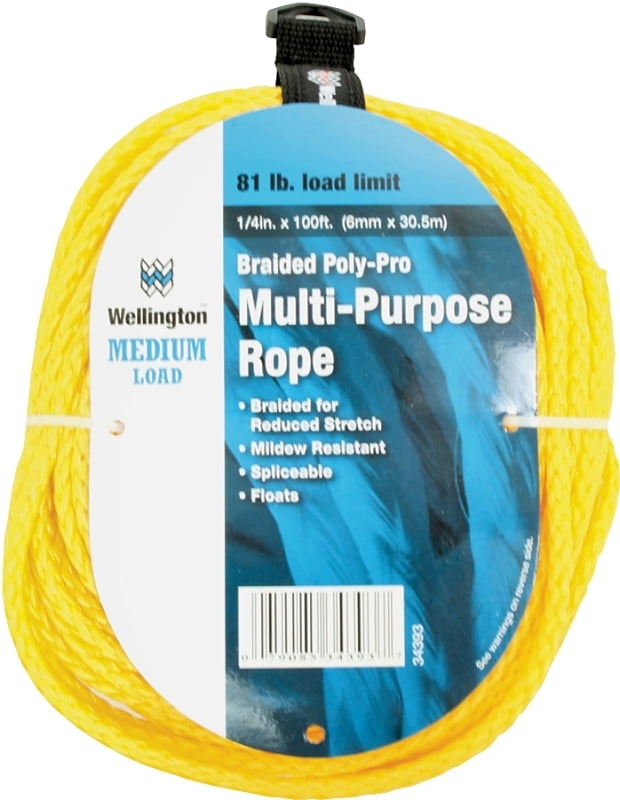 Wellington 34393/27-345 Rope, 1/4 in Dia, 100 ft L, 81 lb Working Load ...