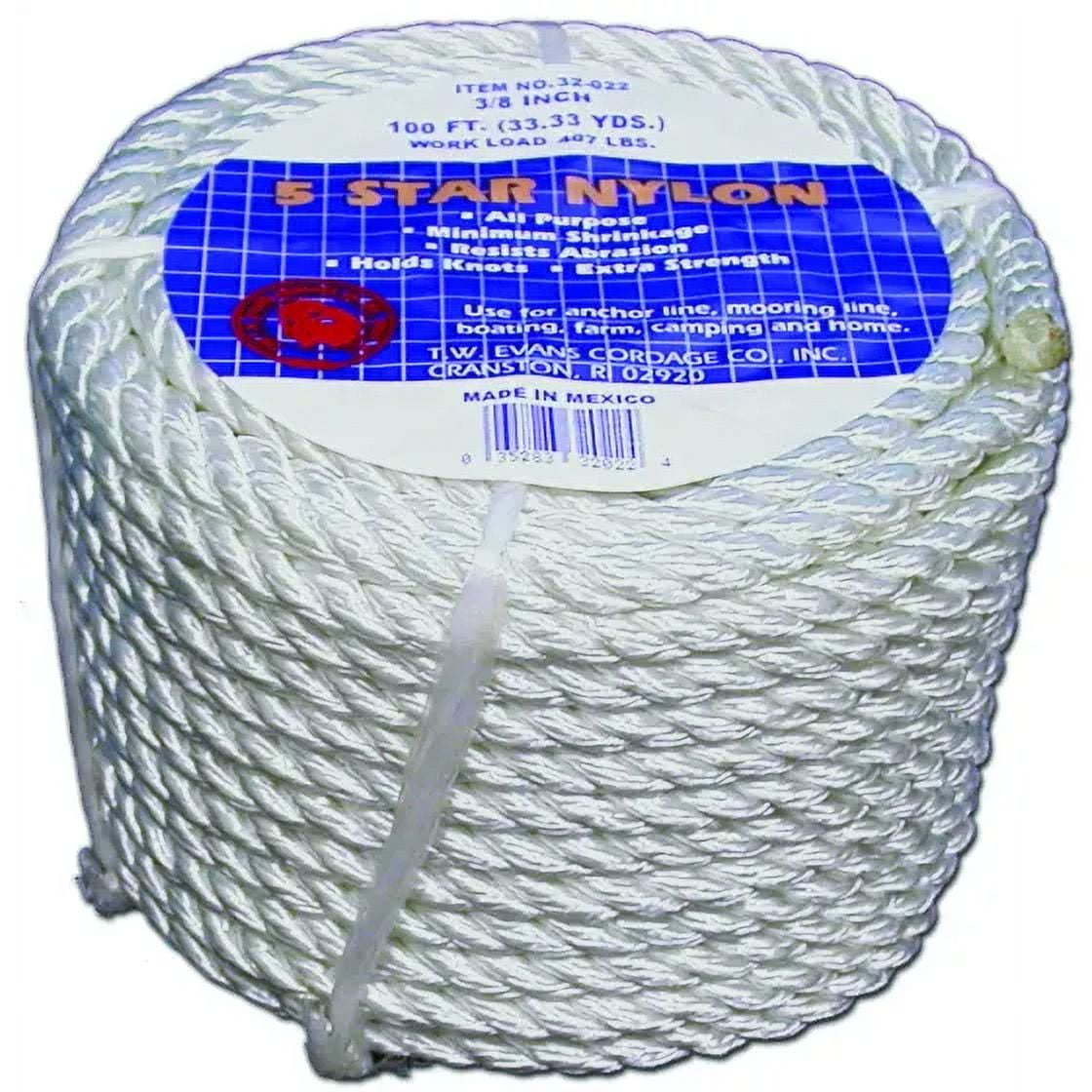 Wellington Cordage 32-003 Buffalo Nylon 1/2 Inch By 50 Foot Twisted ...