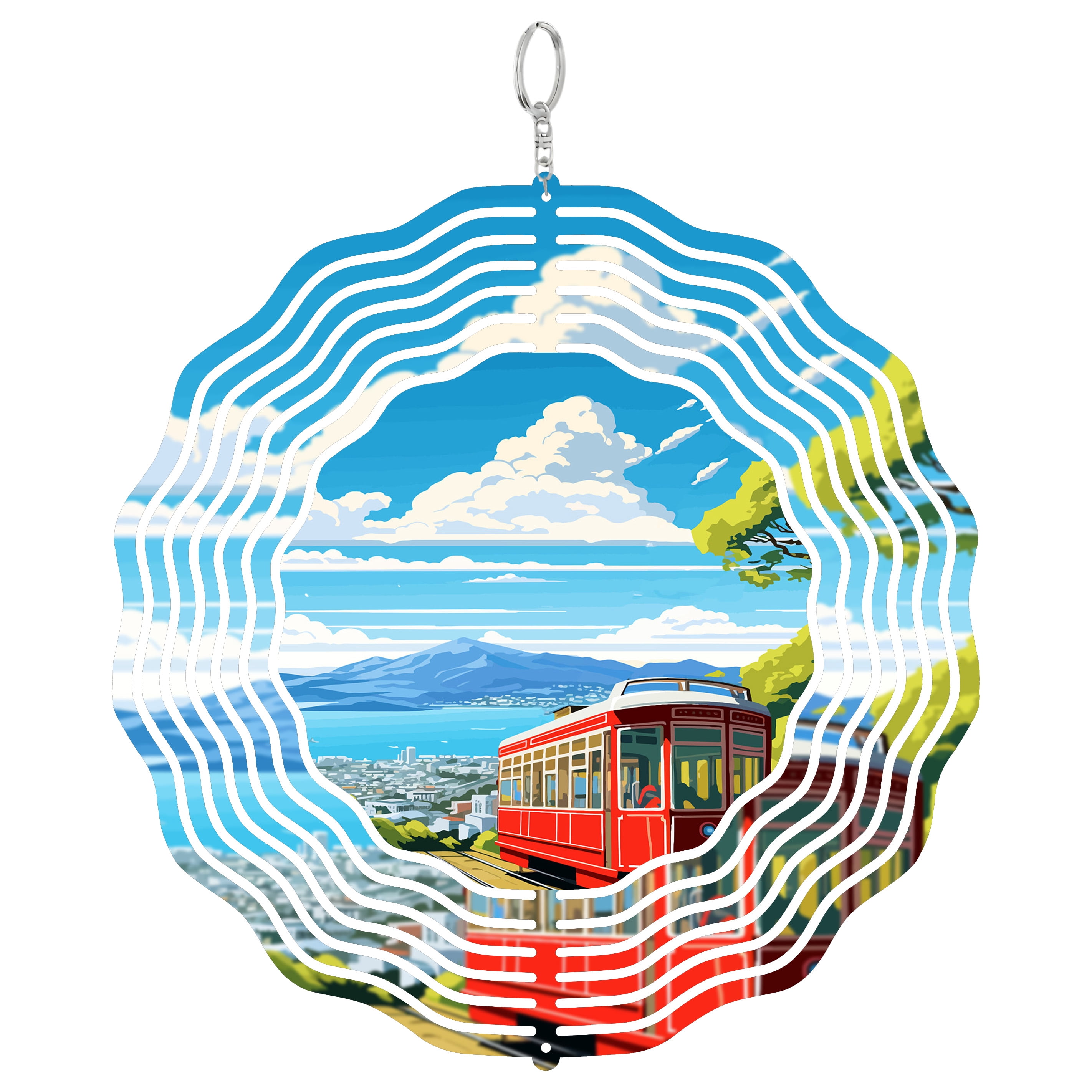 Wellington New Zealand Cable Car 3D Wind Spinner Metal Laser Cut ...