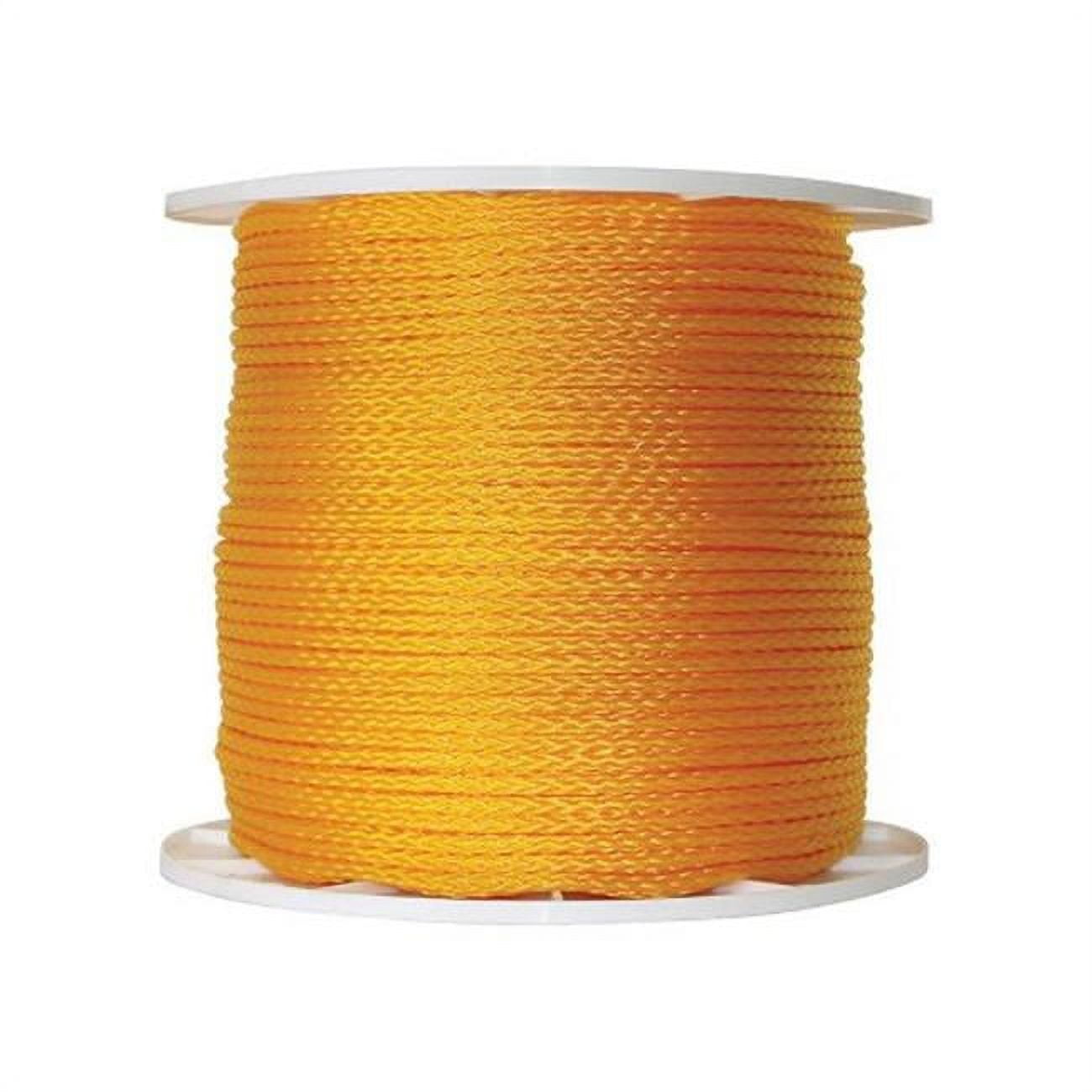 Wellington P2416S1000Y01S Hollow Braid Poly Rope, 1/4" x 1000 ...