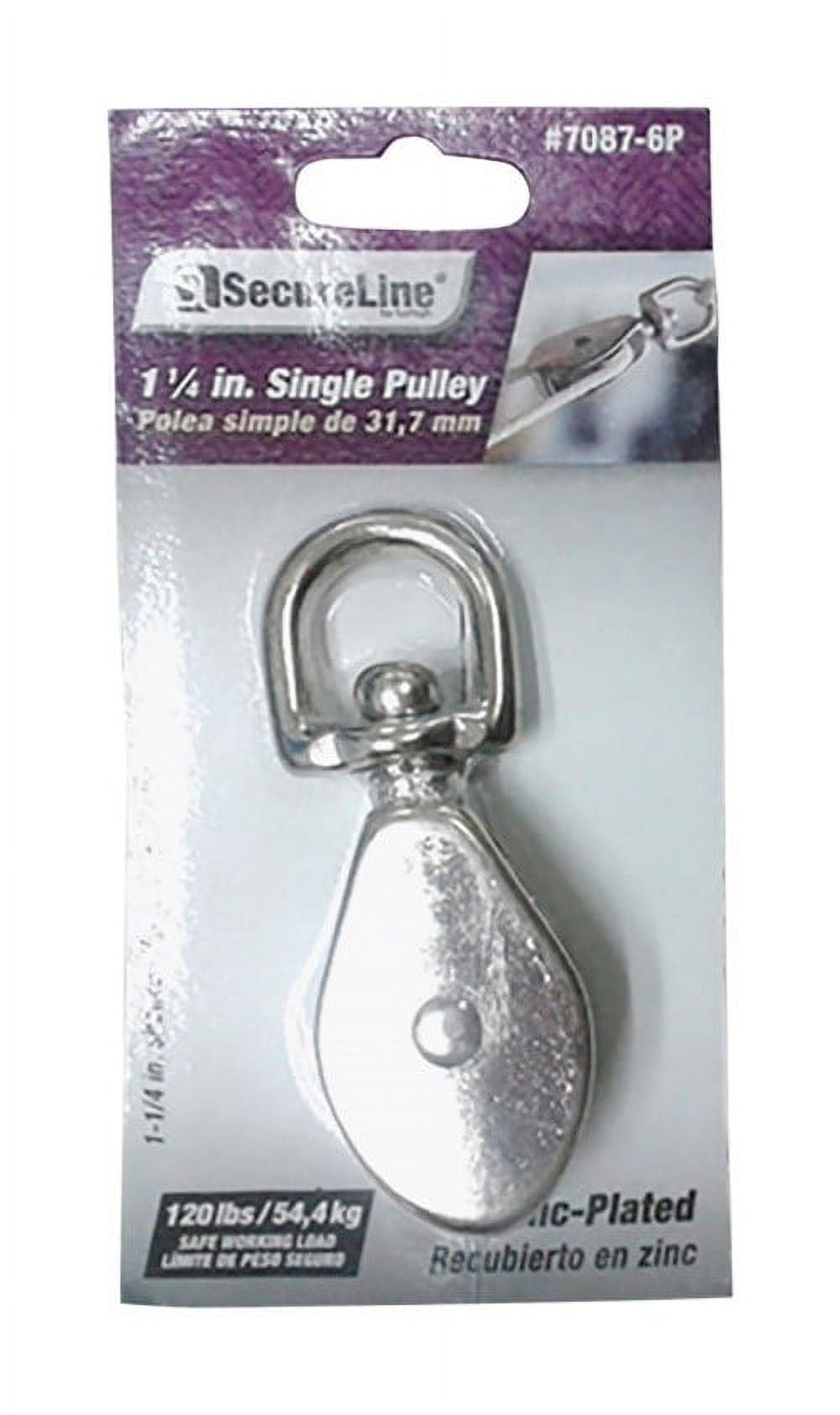 Wellington Secureline 1/4 in. Dia. Zinc Plated Steel Swivel Eye Pulley ...