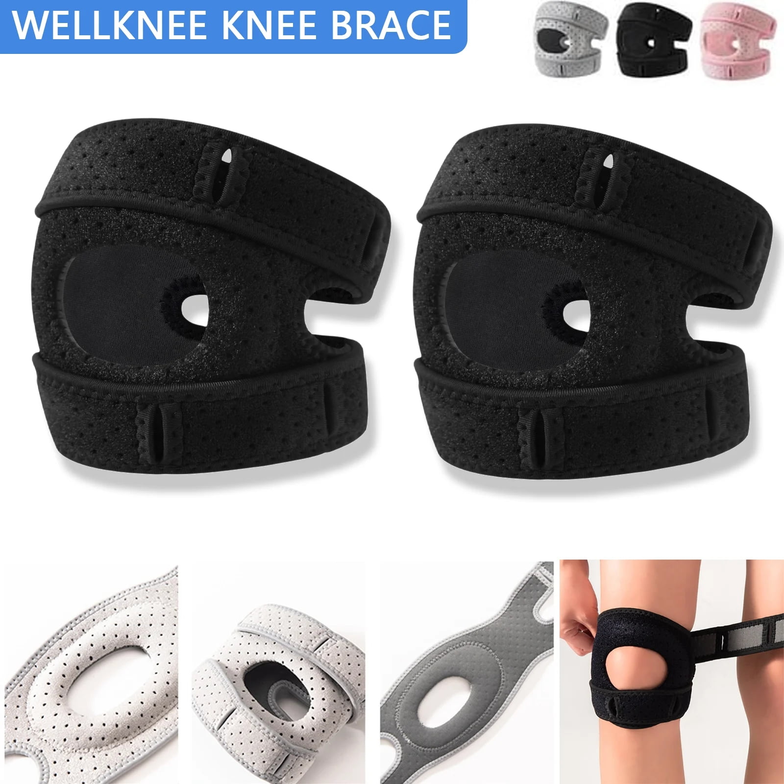 Wellknee Knee Brace, Wellnee Patellar Pad Realign Knee Joint While You ...