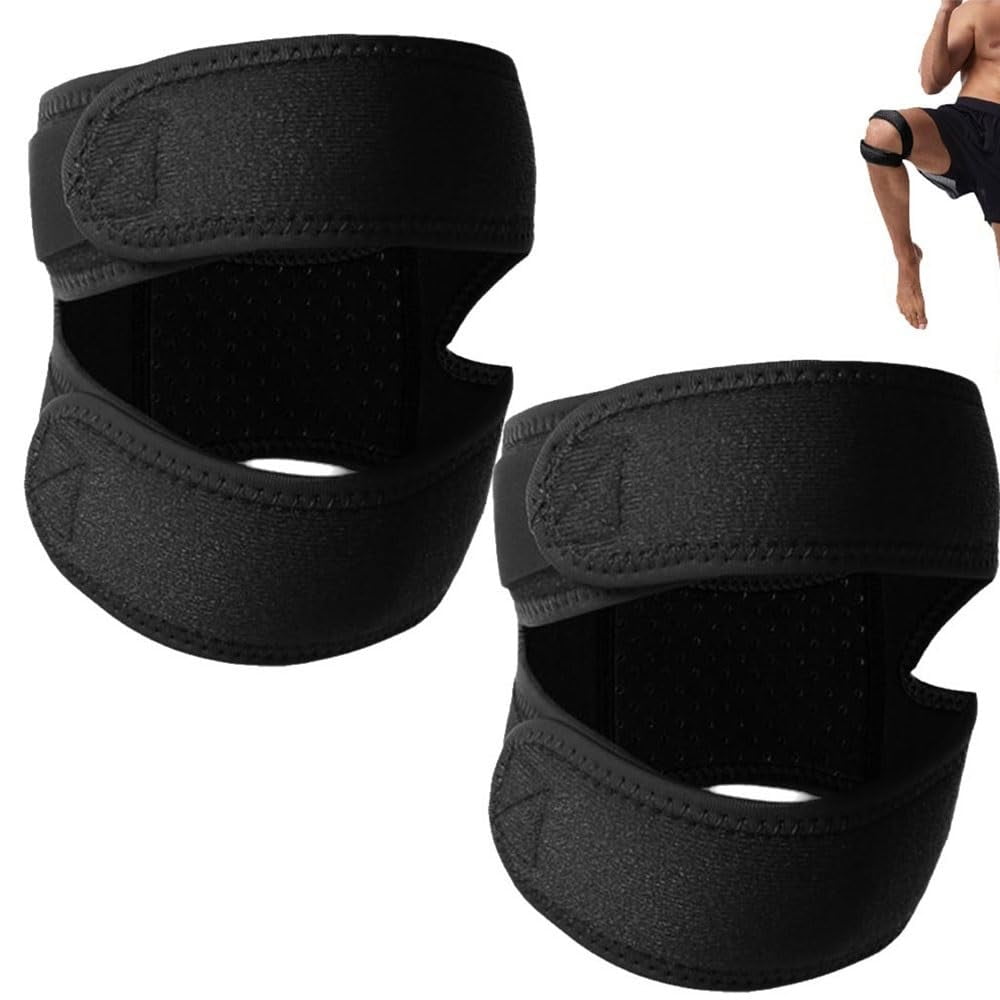 Wellknee Knee Brace for Women Men, 2 Pack Adjustable Knee Tendo Support Sleeves with Side ...