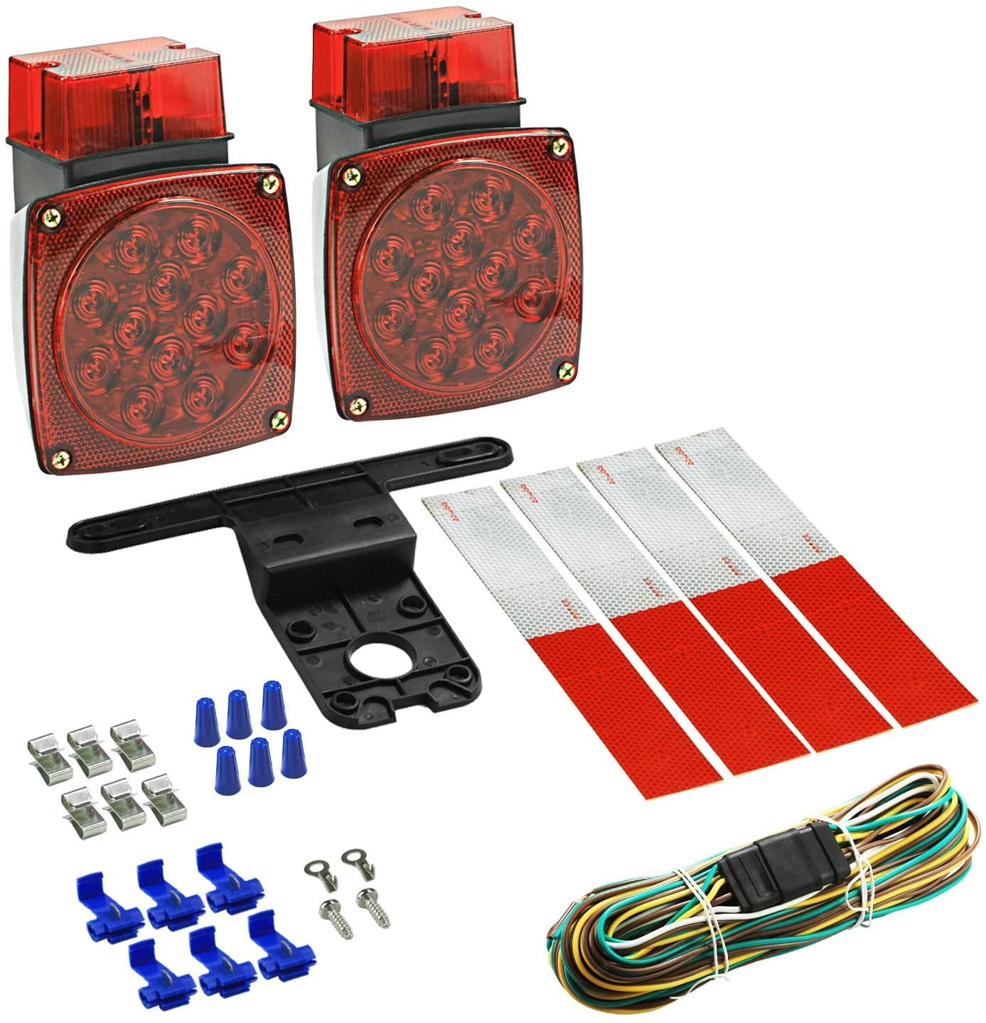 Wellmax Waterproof 12V LED Trailer Lights Kit, Submersible Tail Lights ...