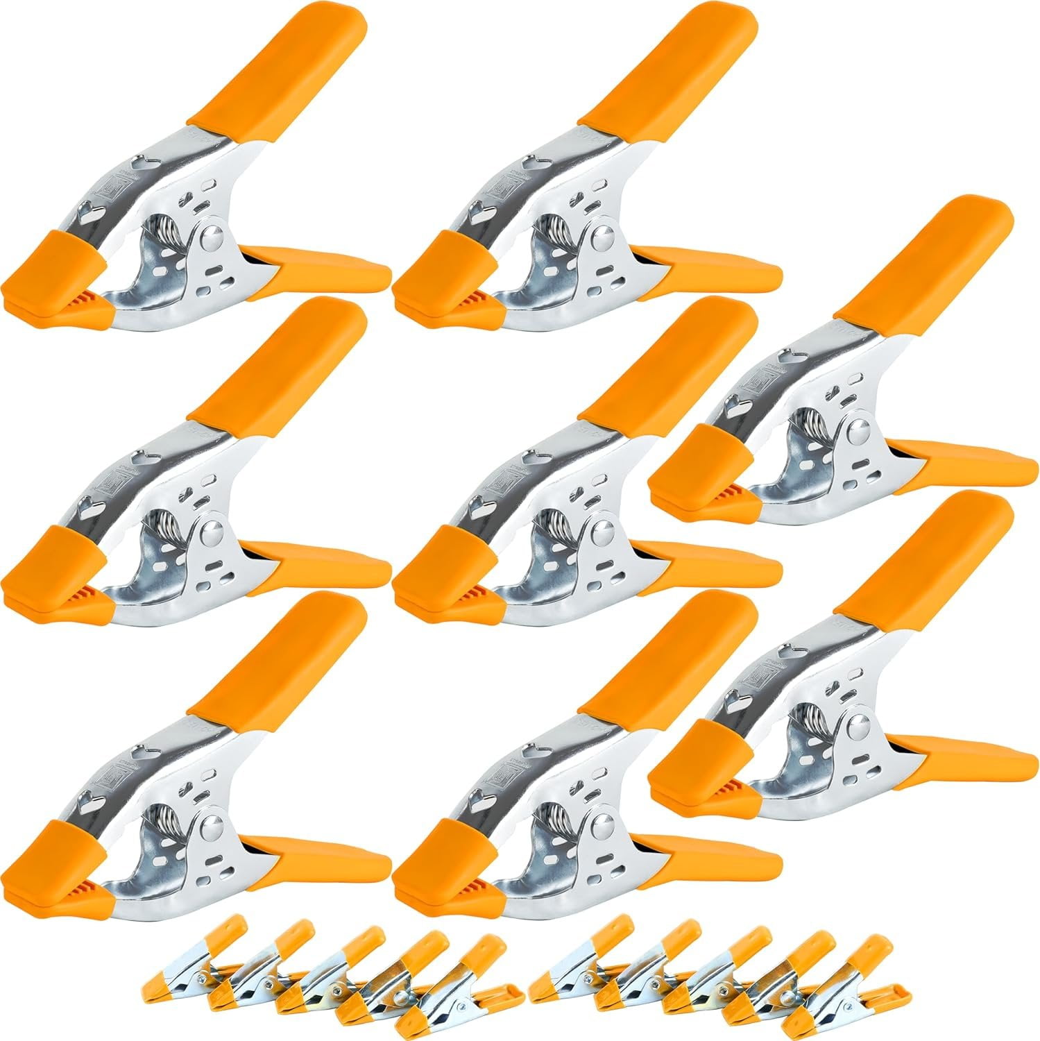 Wellmax 18PC Heavy Duty Spring Clamps Set - Large Metal Clamps for ...