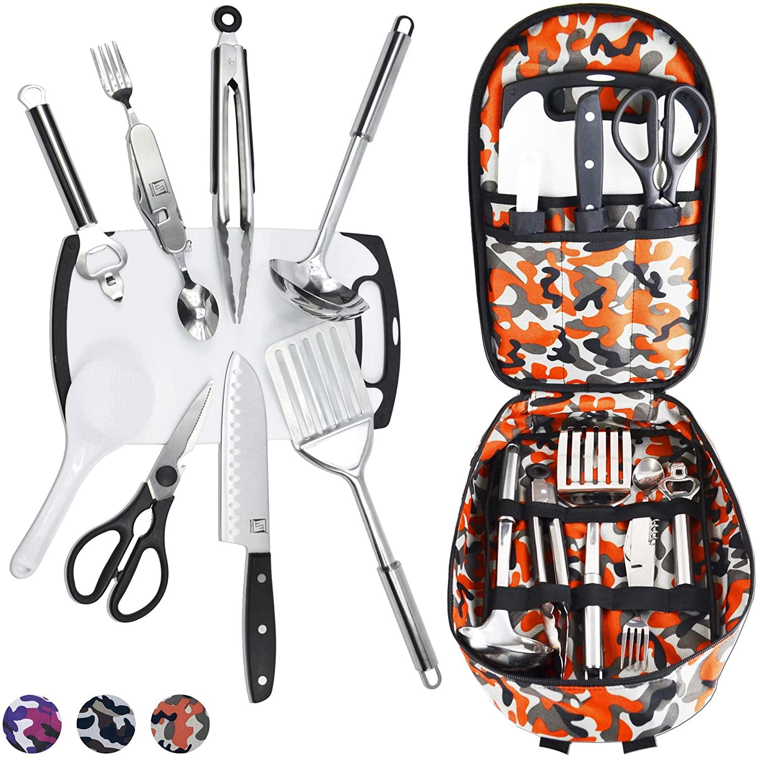 Wellmax Camping Utensils Cooking Set, Camping cookware with Kitchen ...