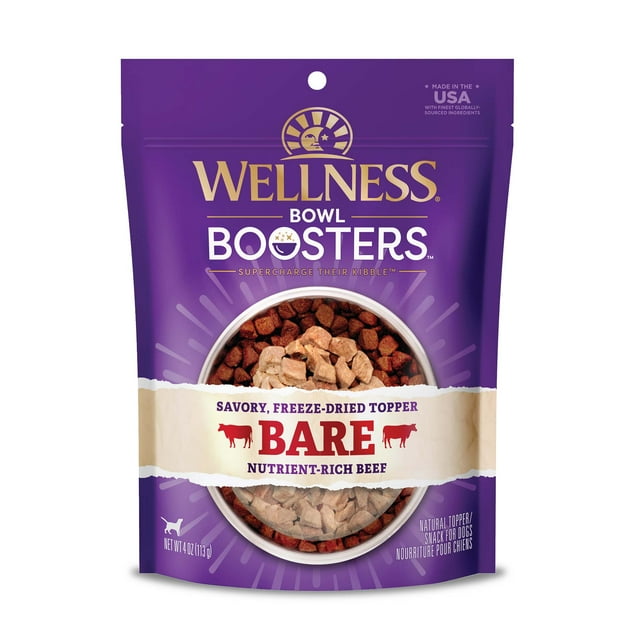 Wellness Bowl Boosters BARE Dog Food Topper, Freeze Dried Beef, 4-Ounce ...