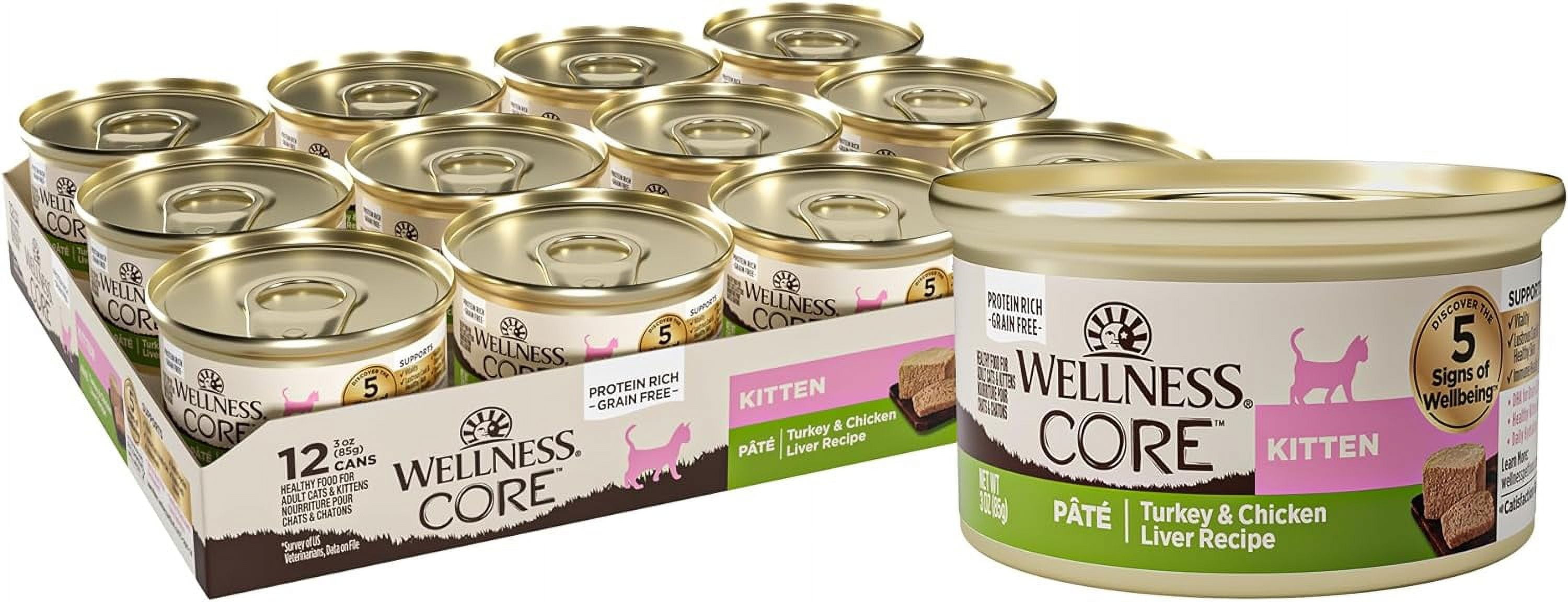 Wellness CORE Grain-Free Wet Kitten Food, Natural Canned Food for Cats ...