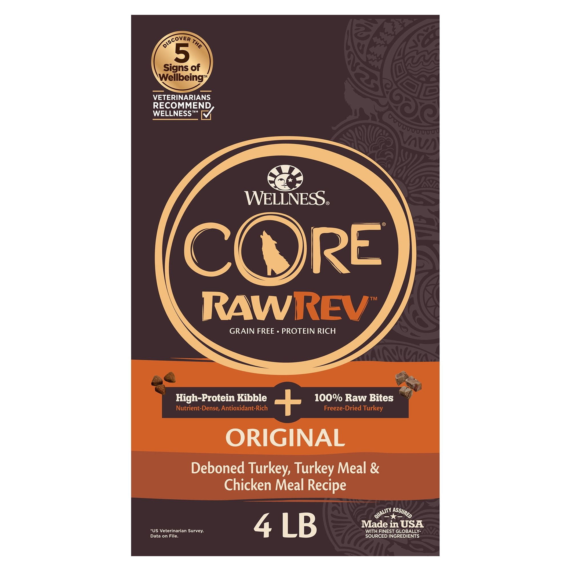 Wellness CORE RawRev Natural Grain Free Dry Dog Food, Original Recipe ...