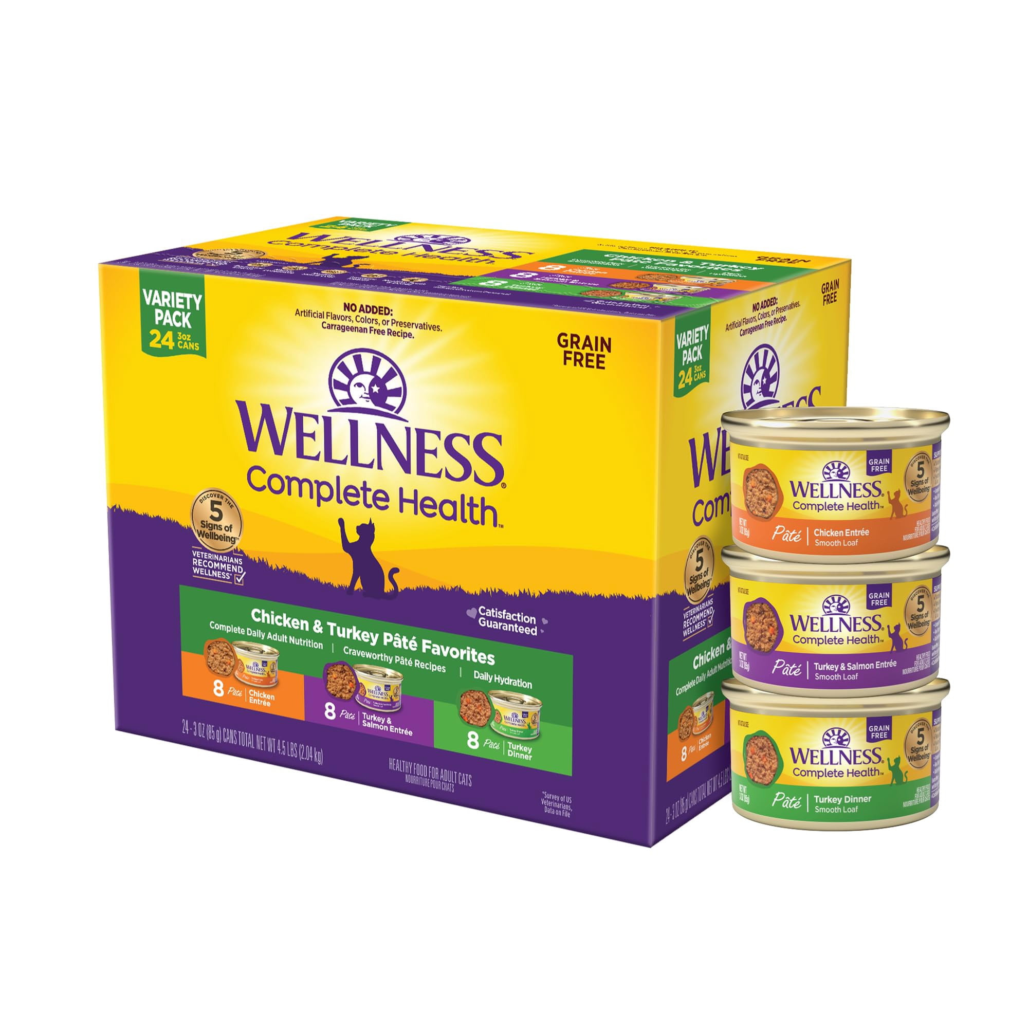 Wellness Complete Health Chicken DHF10 & Turkey Pate Favorites Variety ...