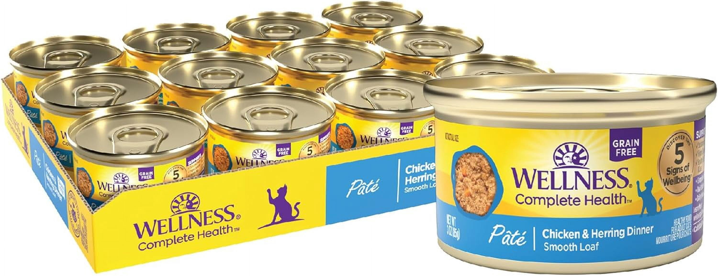 Wellness Complete Health Grain-Free Wet Canned Cat Food, Natural ...