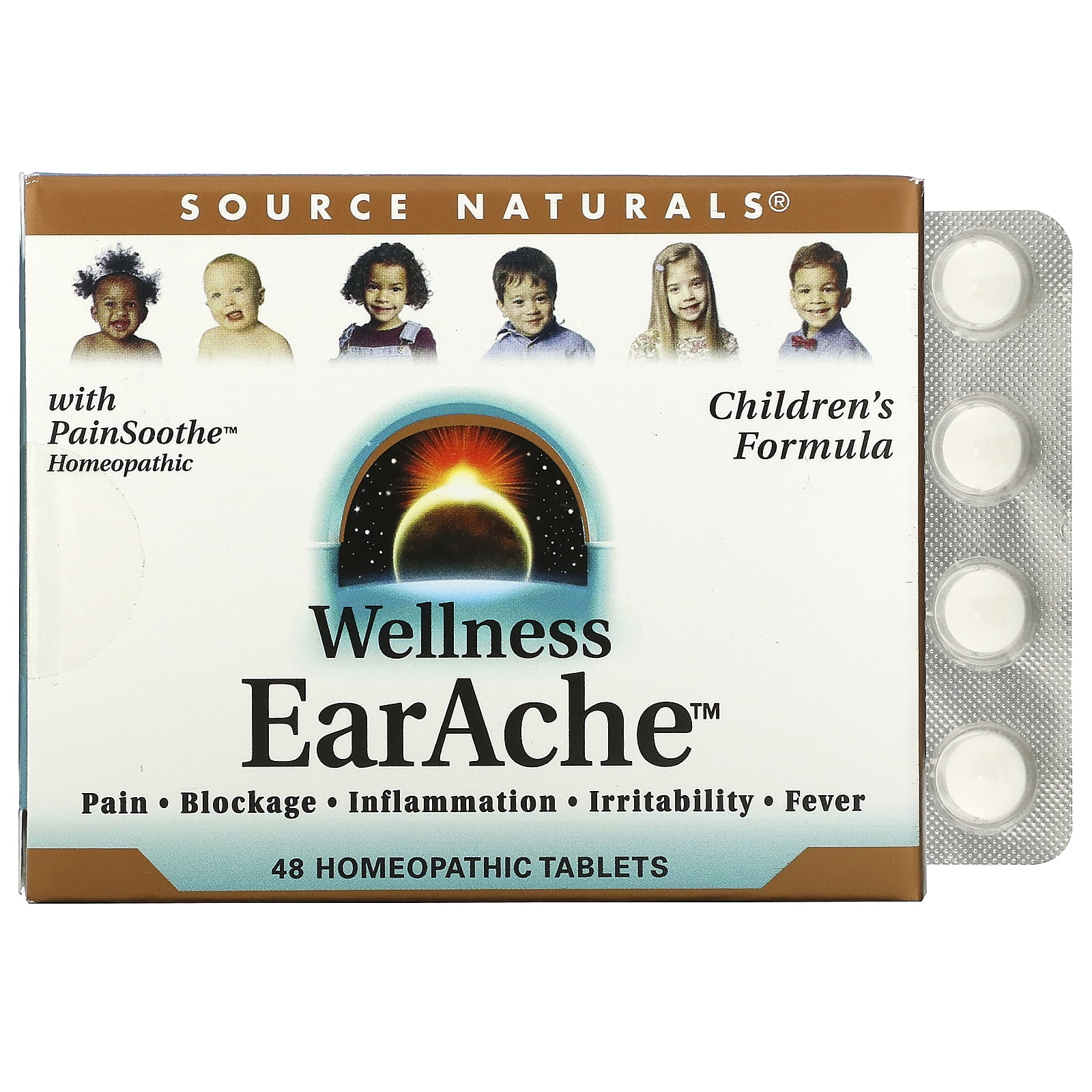 Wellness, EarAche, 48 Homeopathic Tablets, Source Naturals - Walmart.com