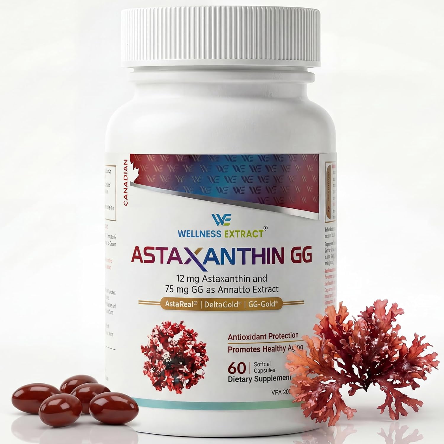 WELLNESS EXTRACT Astaxanthin 12mg Supplement – AstaREAL™ Astaxanthin ...