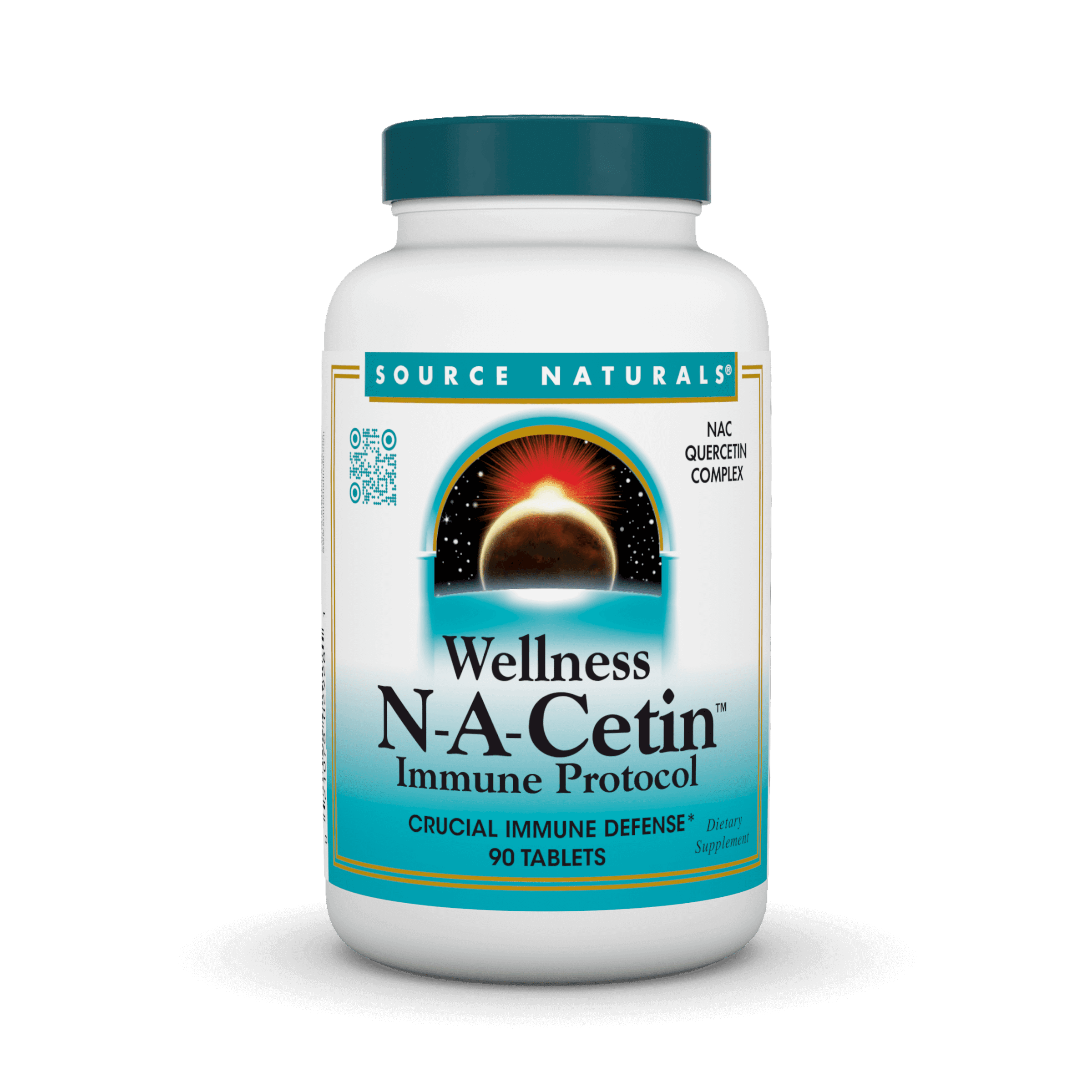 Source Naturals Wellness N-A-Cetin Immune Protocol, 90 Tablets, Quercetin, NAC, Vitamins C and D ...