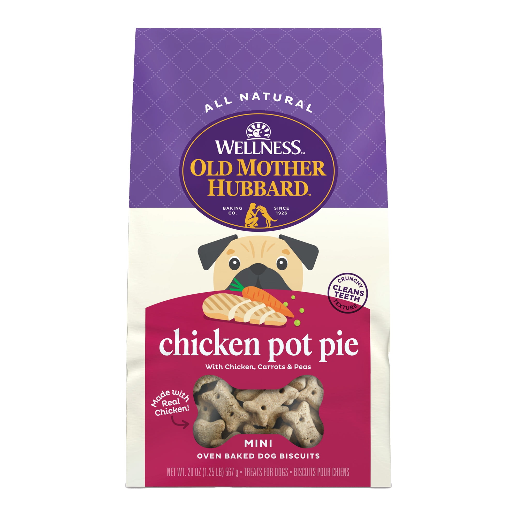 Wellness Old Mother Hubbard Chicken Pot Pie Dog Biscuits, Natural ...