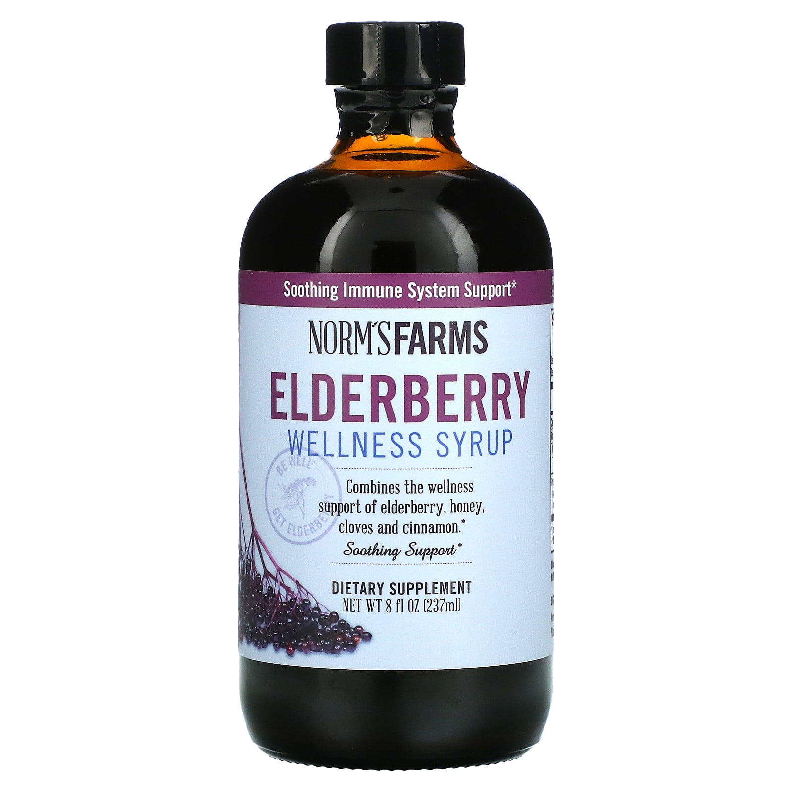 Wellness Syrup, Elderberry, 8 fl oz (237 ml), Norms Farms - Walmart.com