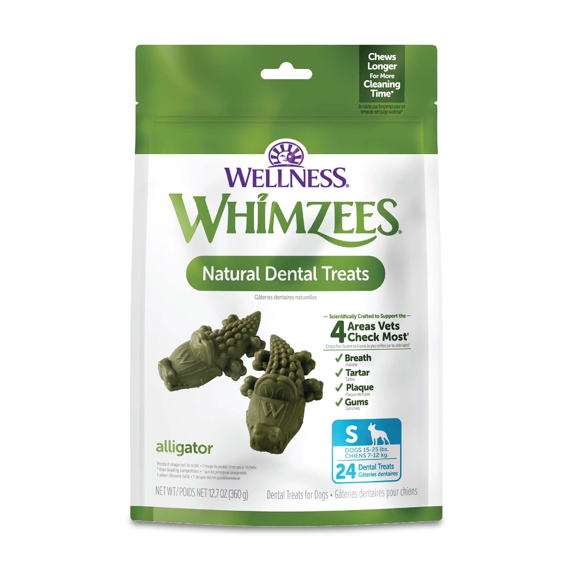 Wellness WHIMZEES Alligator Dog Dental Treats, AIS1 Natural Chews ...