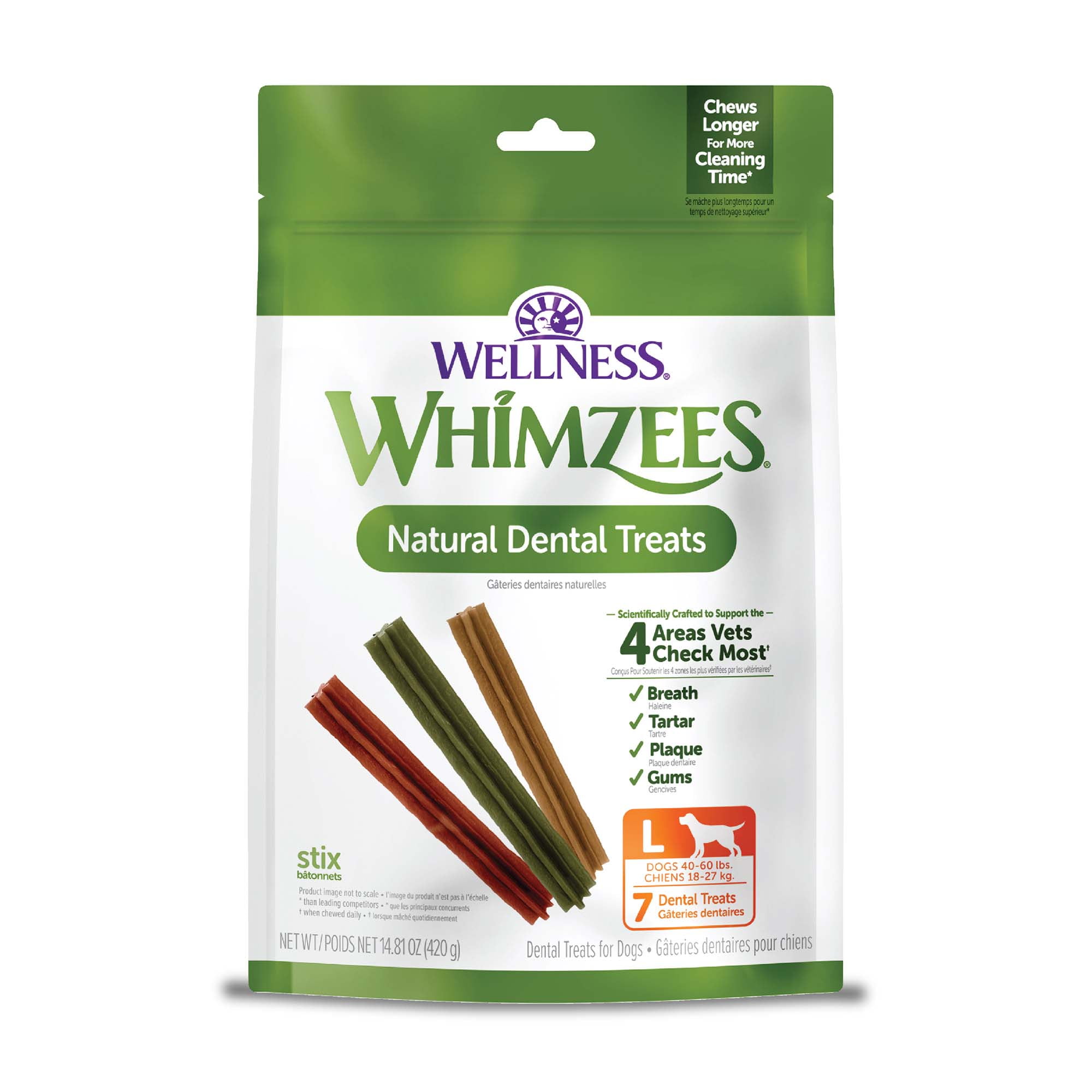 Wellness® WHIMZEES® Stix Natural Grain Free Dental Chews for Dogs ...