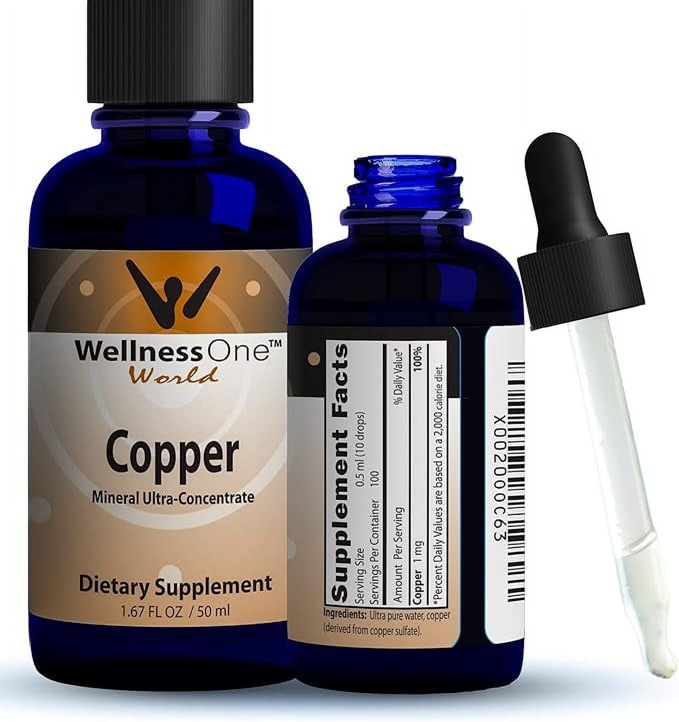 WellnessOne Liquid Copper Supplements - Immune Support Copper Sulfate ...