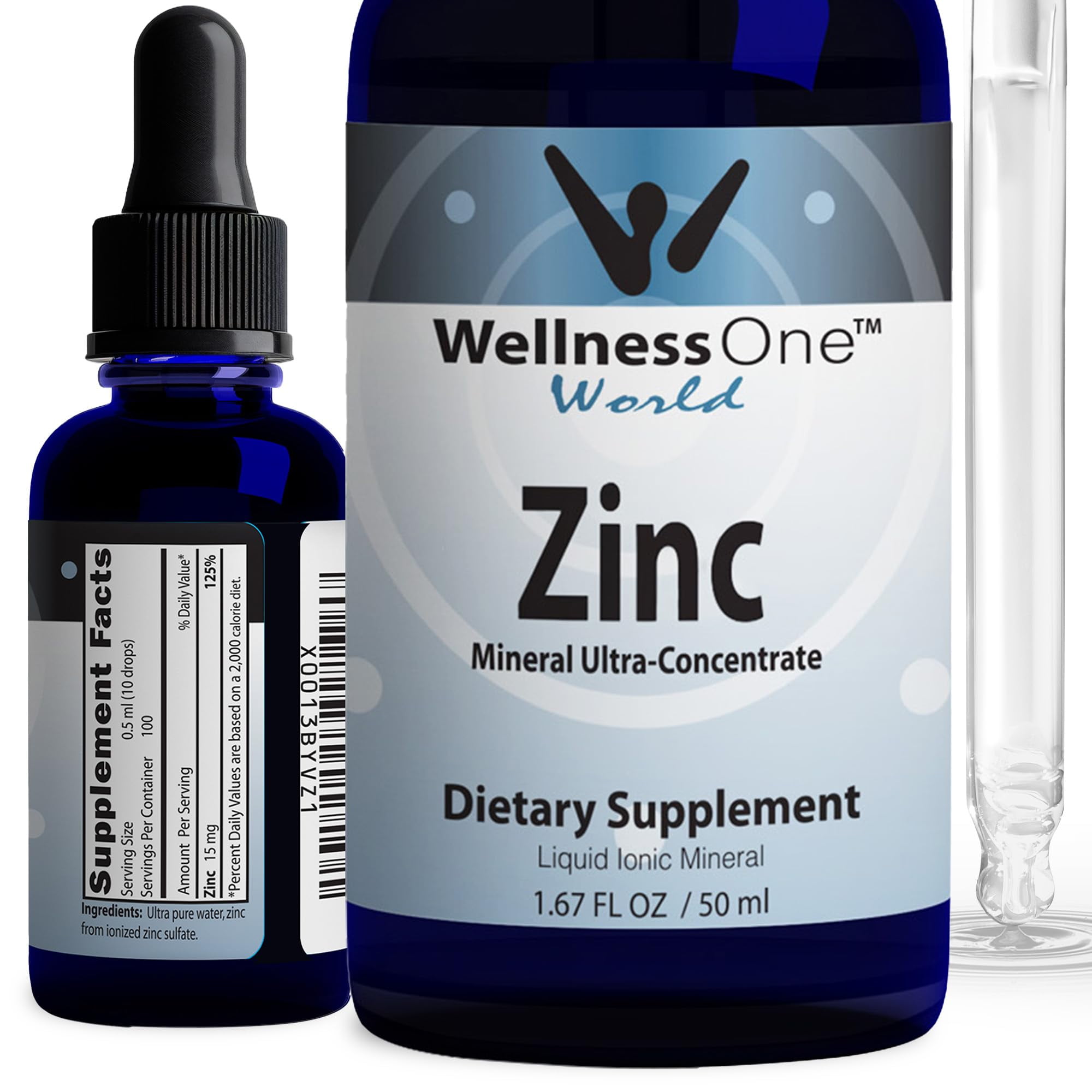 WellnessOne Organic Liquid Zinc Drops - Ionic Zinc Sulfate Formula for ...
