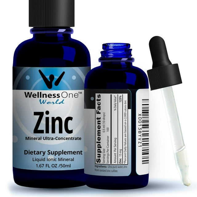 WellnessOne Organic Liquid Zinc Drops - Ionic Zinc Sulfate Formula for ...