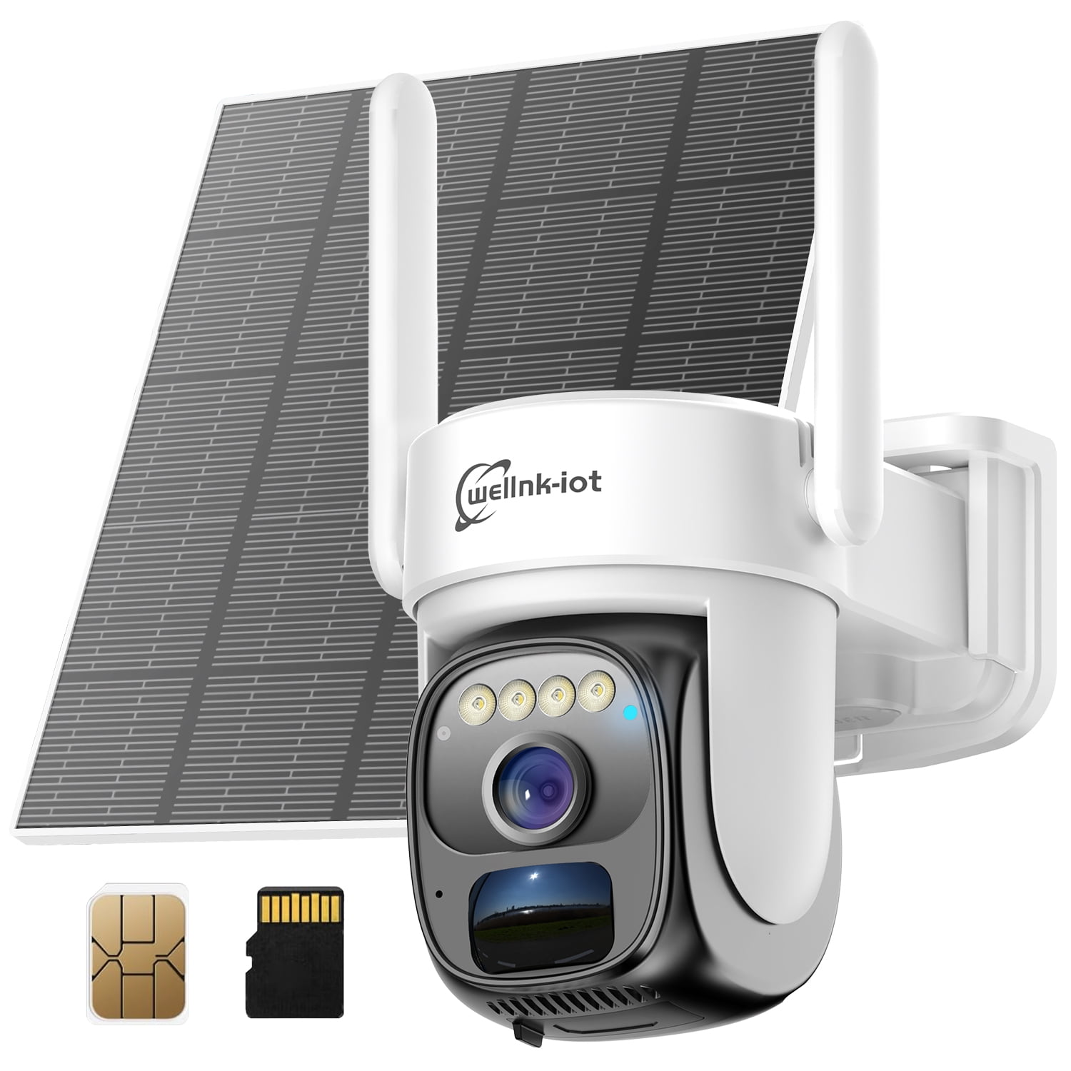 Wellnk-iot Cellular Security Camera, Solar Powered, 4G LTE, SIM Card ...