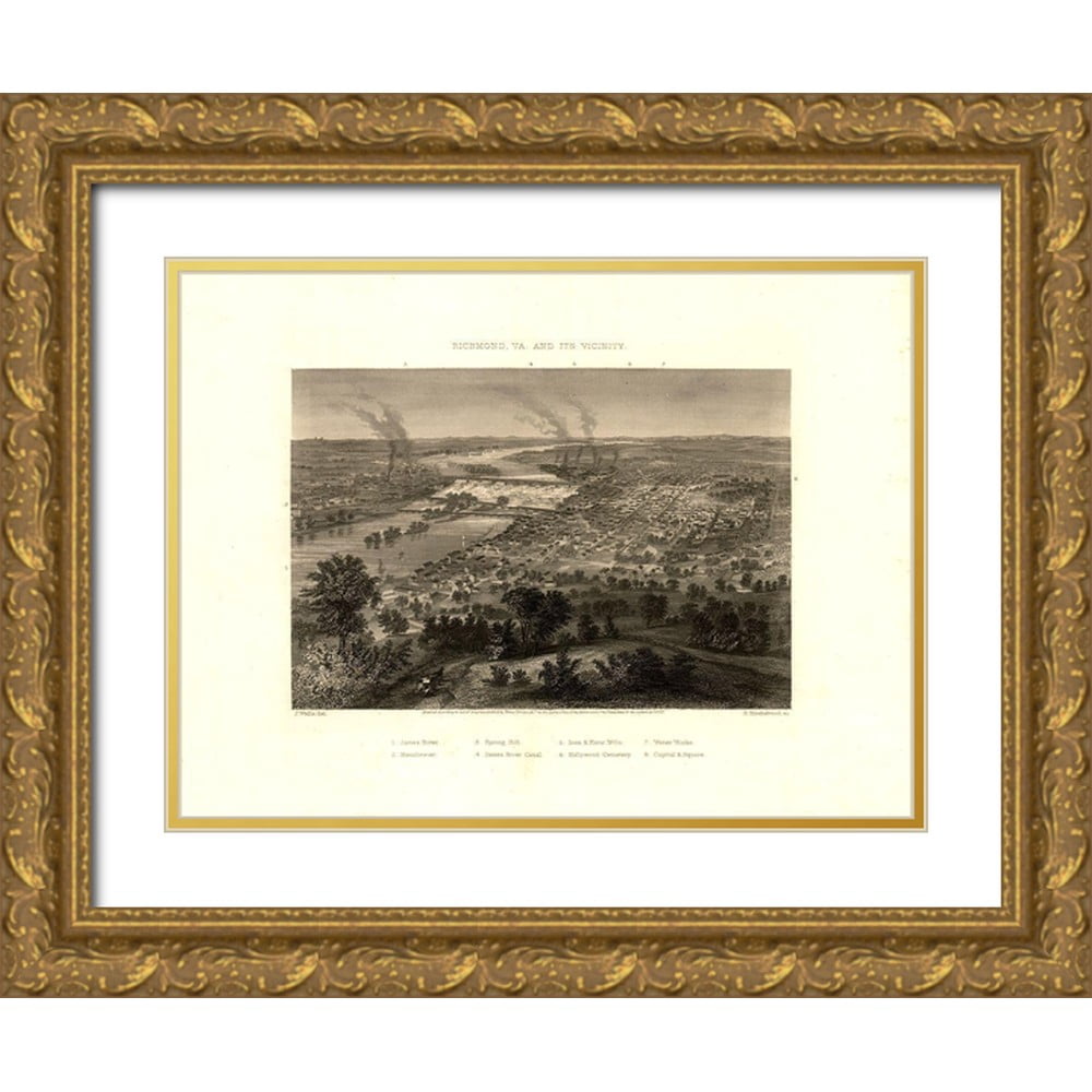 Wells 14x11 Gold Ornate Wood Framed with Double Matting Museum Art ...