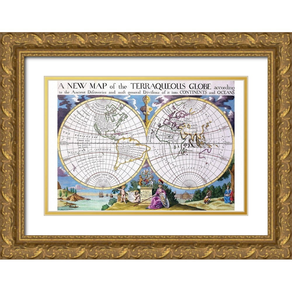 Wells, Edward 14x11 Gold Ornate Wood Framed with Double Matting Museum ...