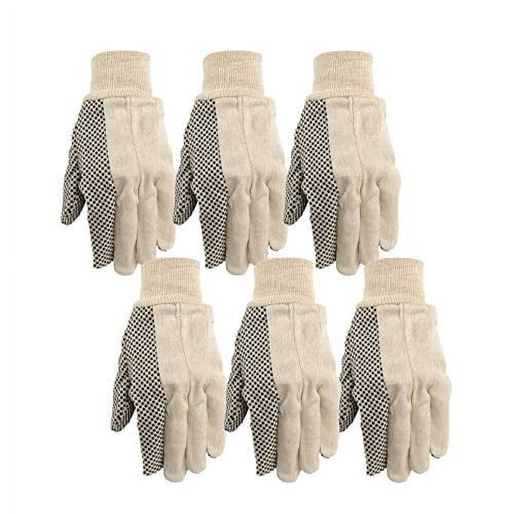 Wells Lamont Canvas Work Gloves, Economy Dotted, 6 Pair Pack (309K ...