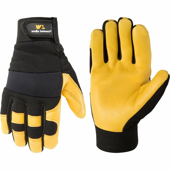 Wells Lamont HydraHyde Leather Heavy Duty Work Gloves, Medium, Durable ...