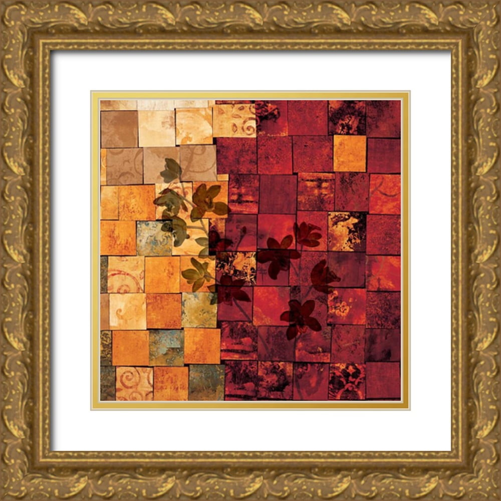 Wells, Marcia 12x12 Gold Ornate Wood Framed with Double Matting Museum ...