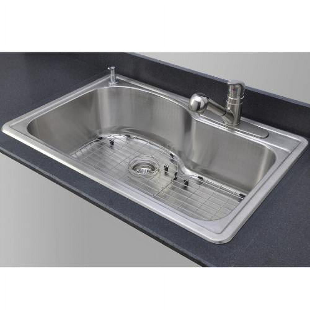 Wells Sinkware DTT3322-9-1 33 x 22 x 9 in. 18 Gauge Drop-in Single Bowl ...