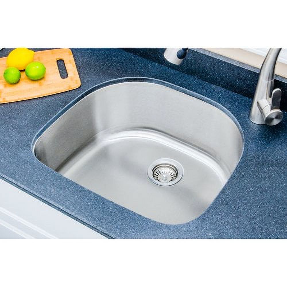Wells Sinkware 24 in. 18 Gauge Undermount D-Shaped Single Bowl ...