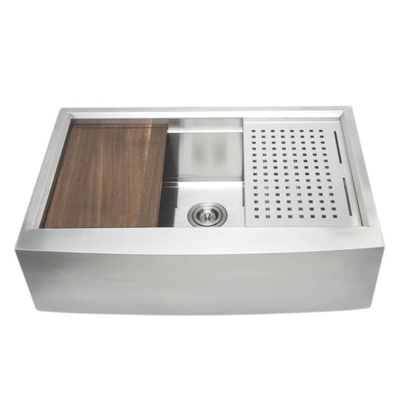 Wells Sinkware Handcrafted 3D 3322-9-AP-1 33 in. Arched Apron Front ...