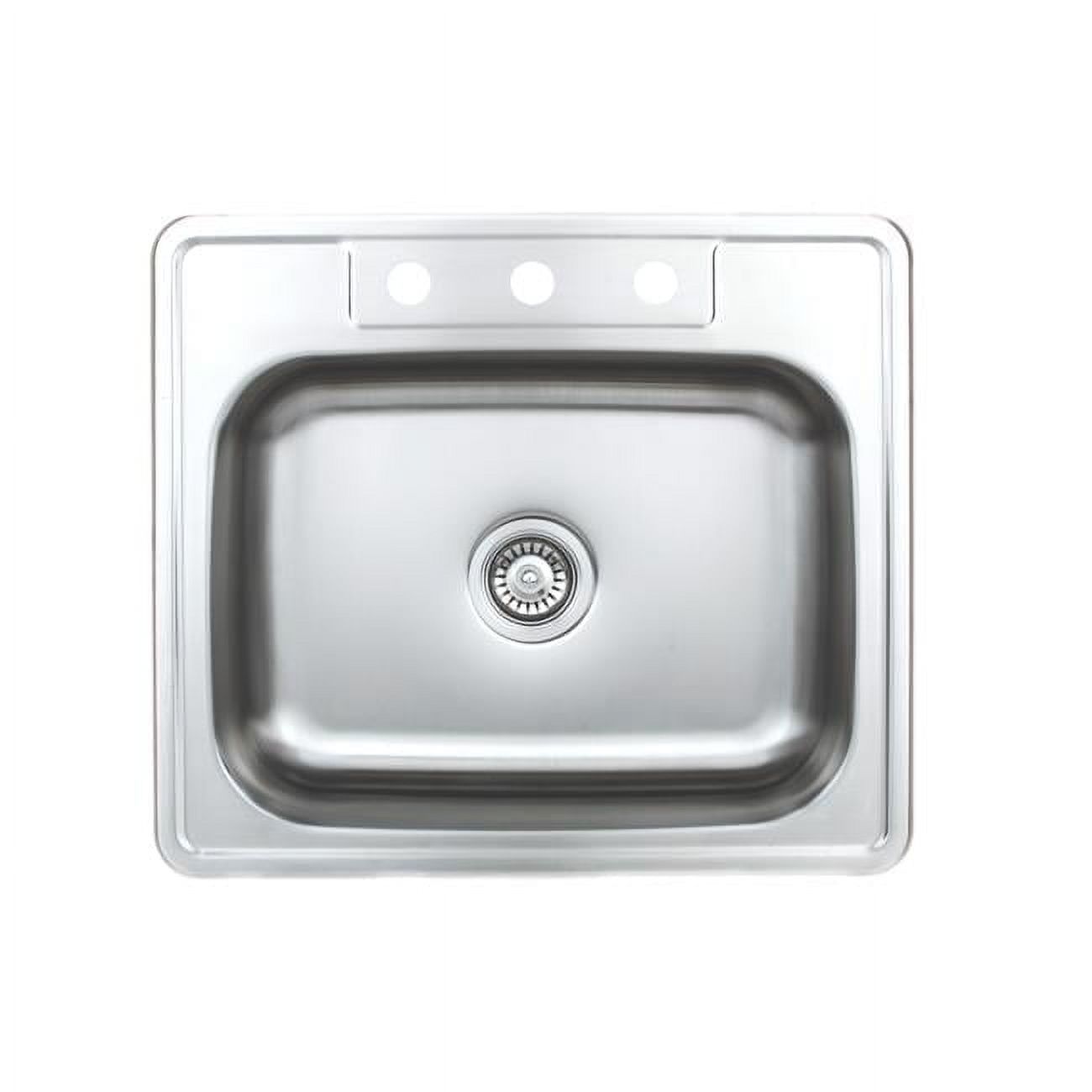Wells Sinkware SST2522-5-ADA-1 25 in. 20 Gauge Drop-in 3-Hole Single ...