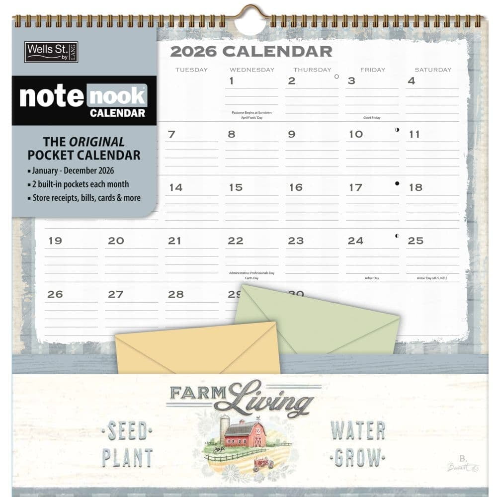 Wells Street by Lang, Farm Fresh 2026 Note Nook 2026 Wall Calendar, 12'' X 12'', 12-Month ...