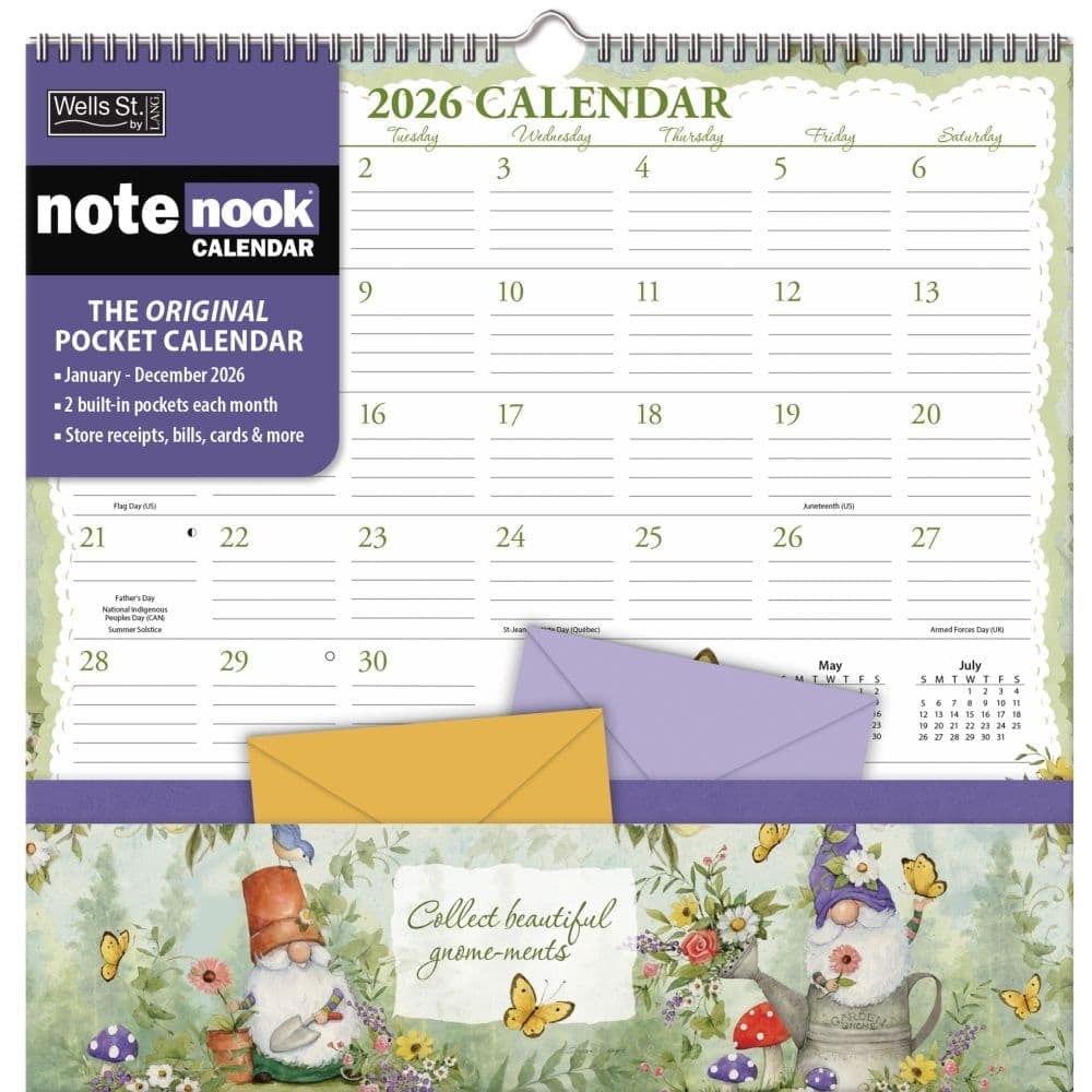 Wells Street by Lang, Gnomes 2026 Note Nook, 12'' X 12'', 12-Month ...