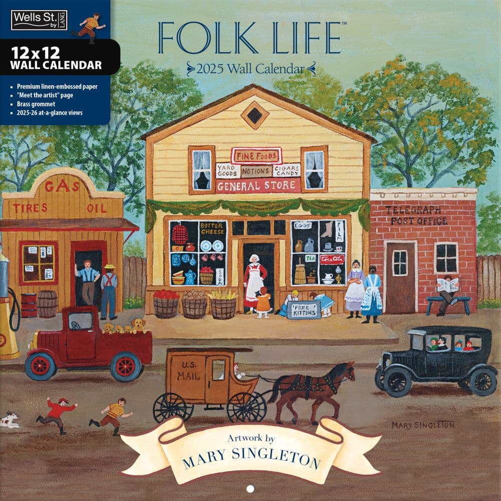 Wells Street by Lang, Folk Life by Mary Singleton 2025 Wall Calendar ...