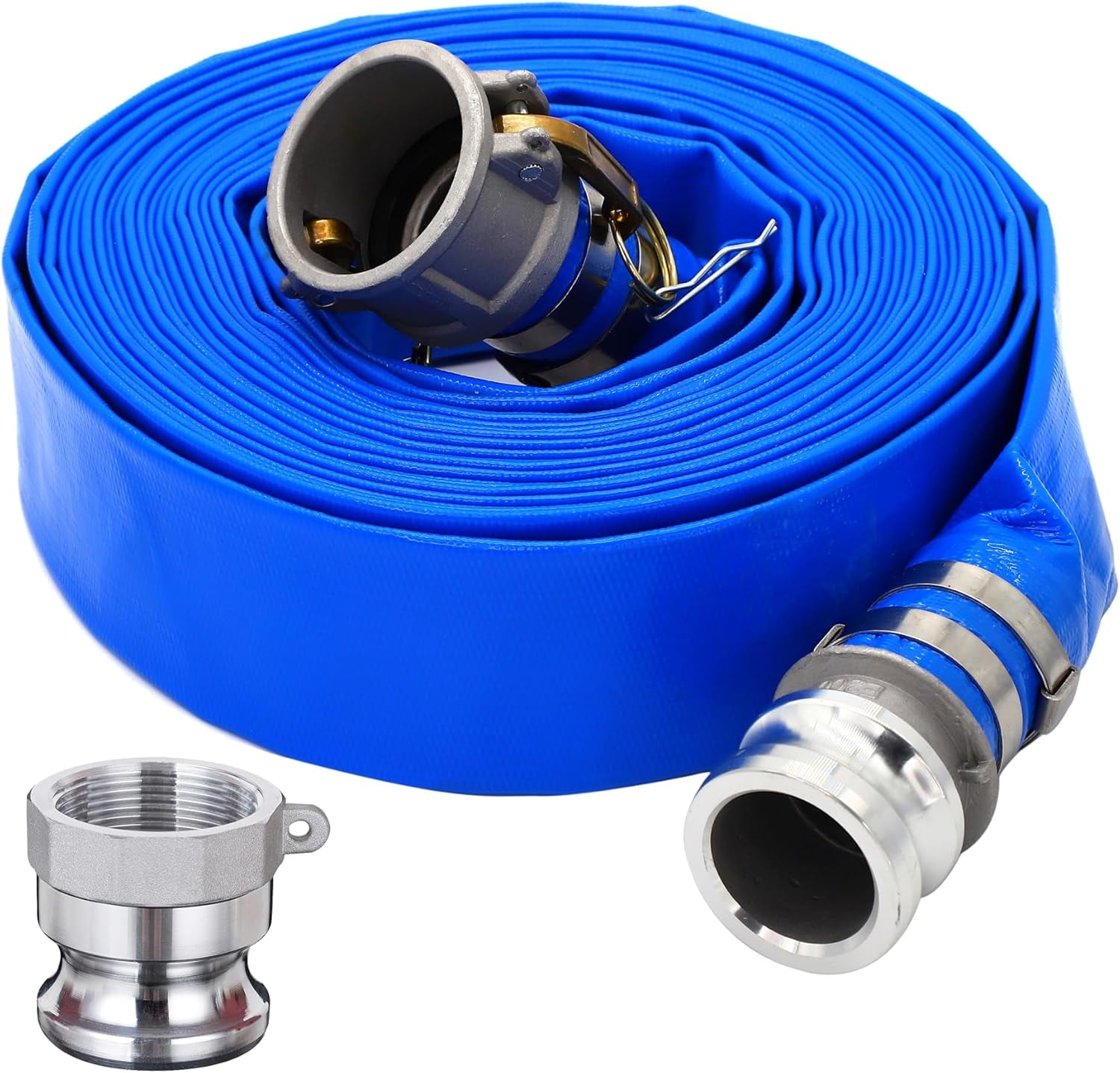 Wellsay 1-1/2" ID × 50 ft PVC Lay Flat Dige Hose, Heavy Duty Reinforced ...