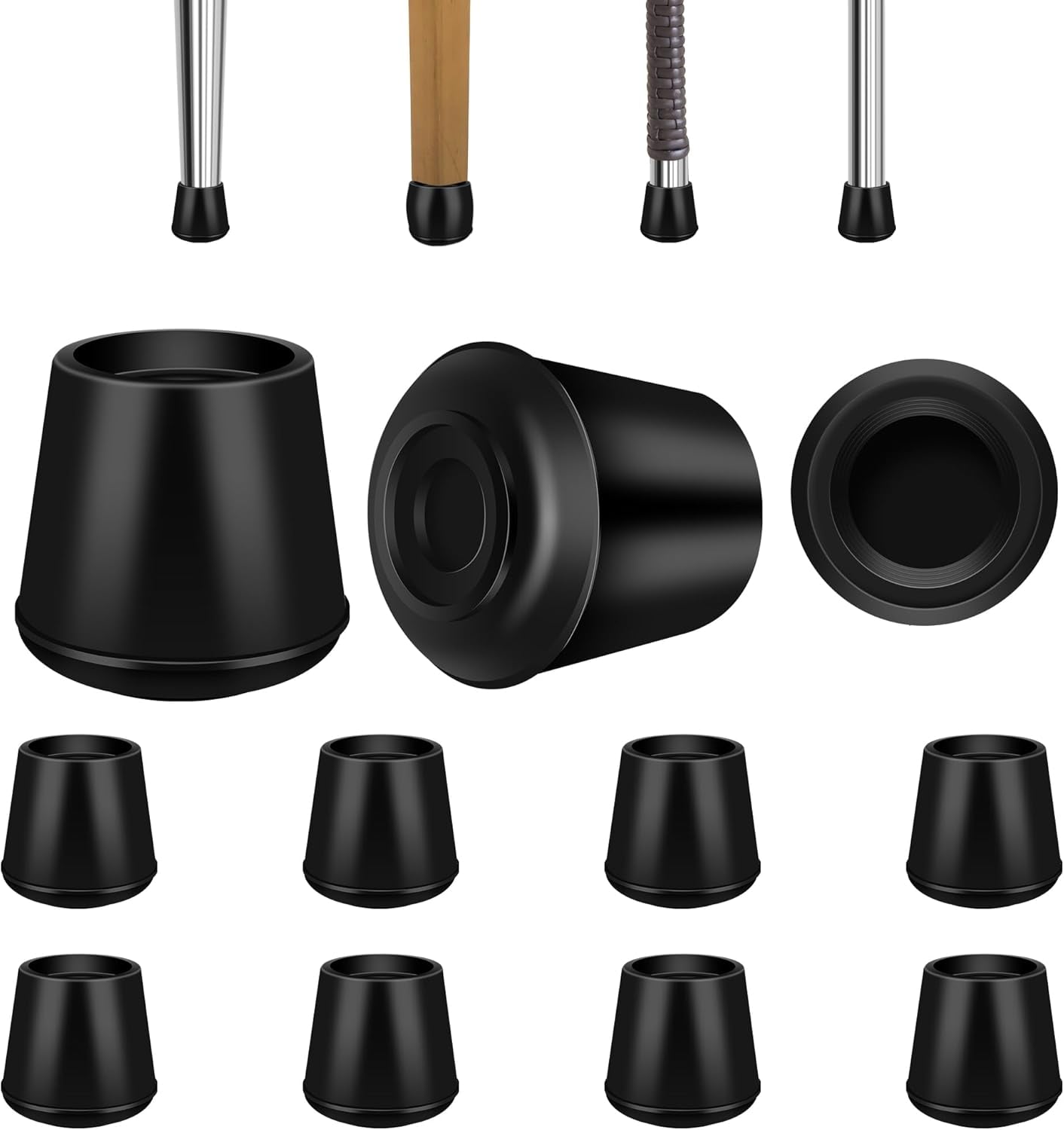Wellsay 1-1/8\u201d Round Rubber Chair Leg Tips Caps, Chair Leg Floor ...