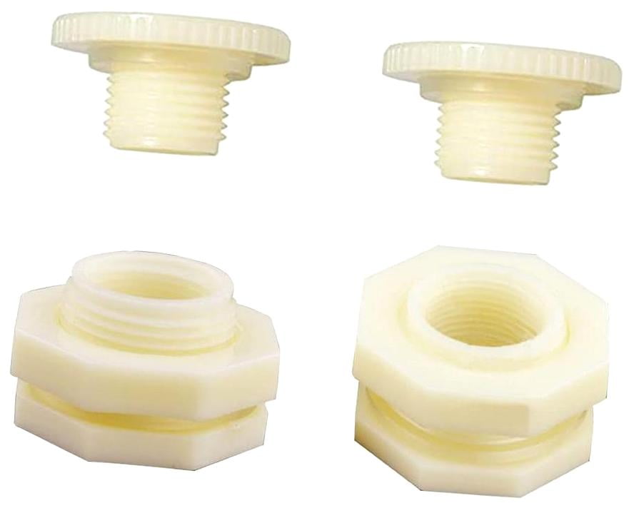 Wellsay 1/2" Female ABS Bulkhead Fitting, Plastic Water Tank Connector Adapter with Plugs for ...