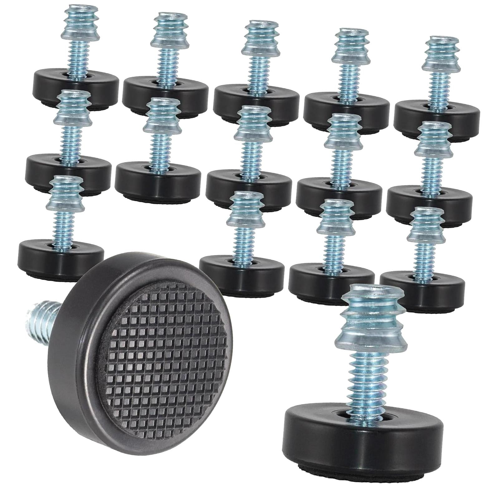 Wellsay 1/4-20 Adjustable Furniture Levelers, 16 Pack Rubber Feet with ...