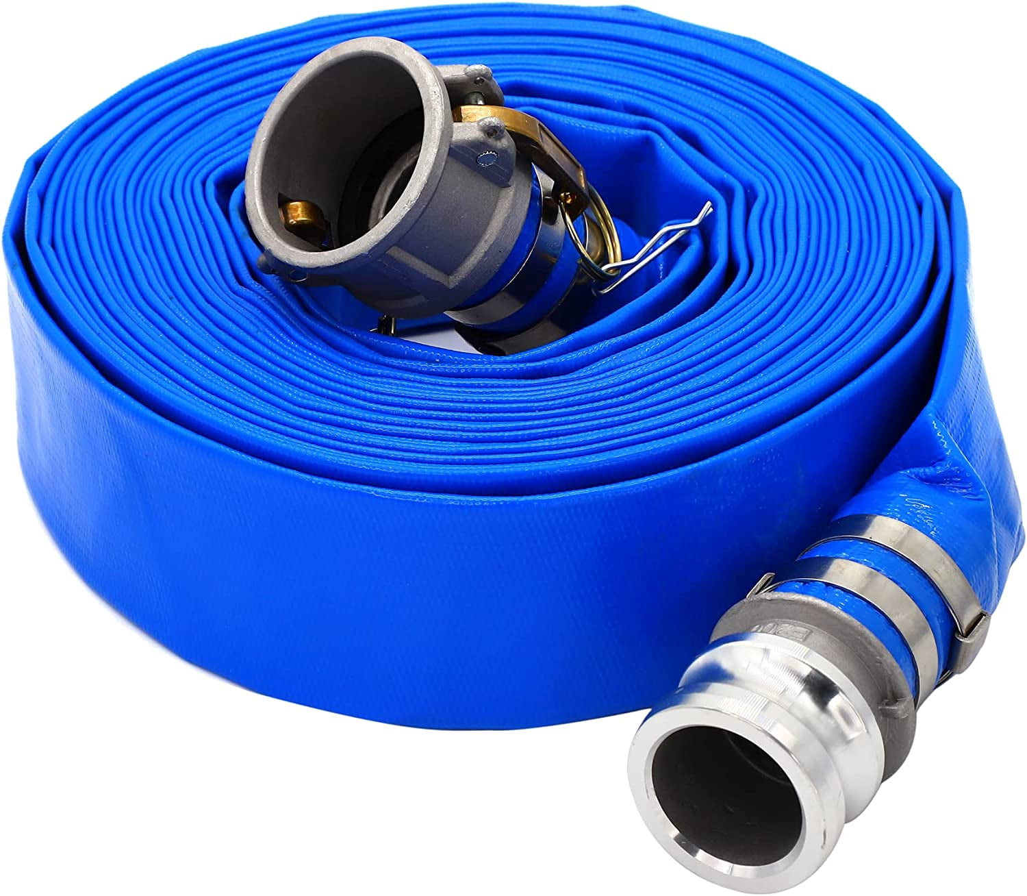Wellsay 1.5" ID × 50 ft Pool Backwash Hose, Heavy Duty Reinforced Blue ...
