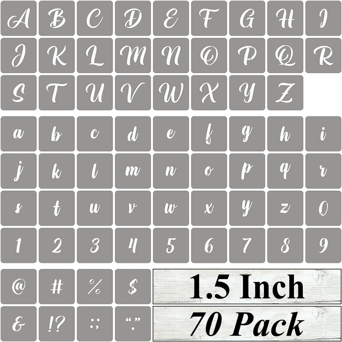 Wellsay 1.5 Inch Alphabet Letter Stencils for Painting - 70 Pack Letter ...