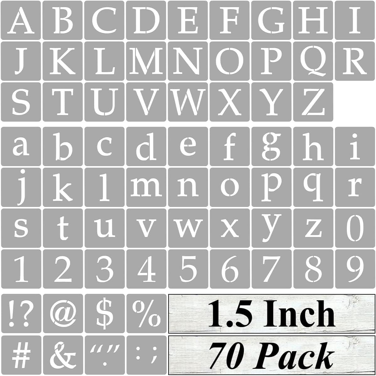 Wellsay 1.5 Inch Alphabet Letter Stencils for Painting - 70 Pack Letter ...
