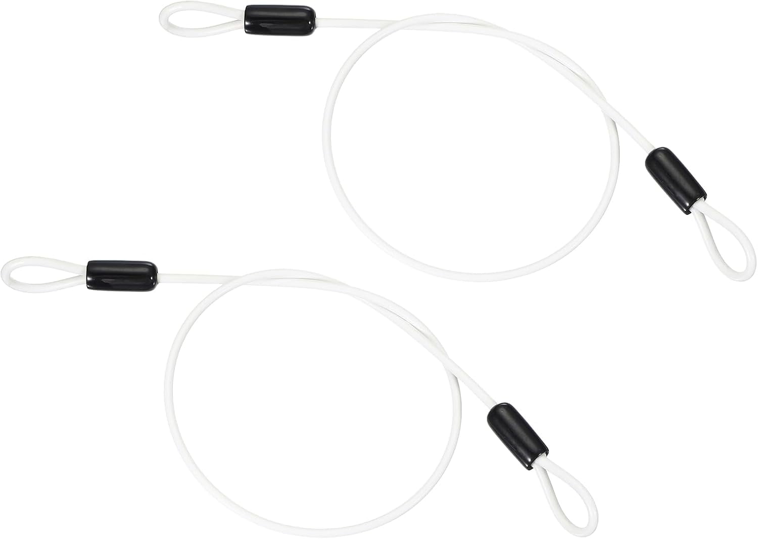 Wellsay 1/8" Dia Vinyl Coated Stainless Steel Cable with Loops, 2 Pcs 1 ...