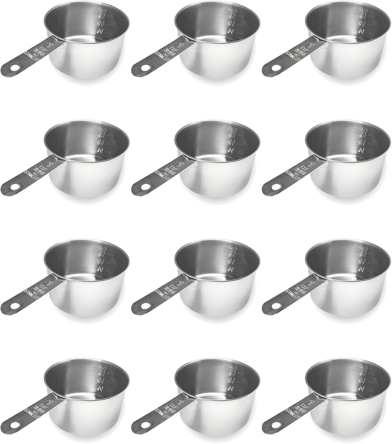 Wellsay 1 Cup Stainless Steel Measuring Cup | Sturdy Metal 250 ml | 240 ...