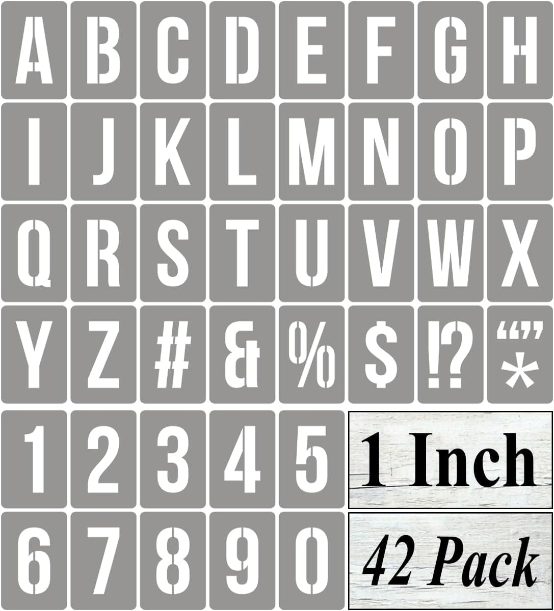 Wellsay 1 Inch Alphabet Letter Stencils for Painting - 42 Pack Letter ...